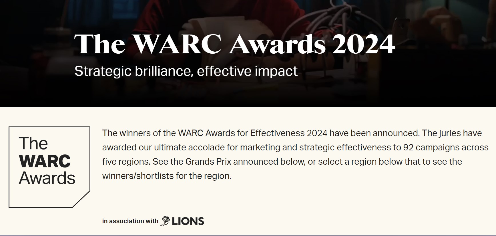 Conoce los ganadores de los Premios WARC 2024 a las mejores campañas de marketing - Topcomunicacion